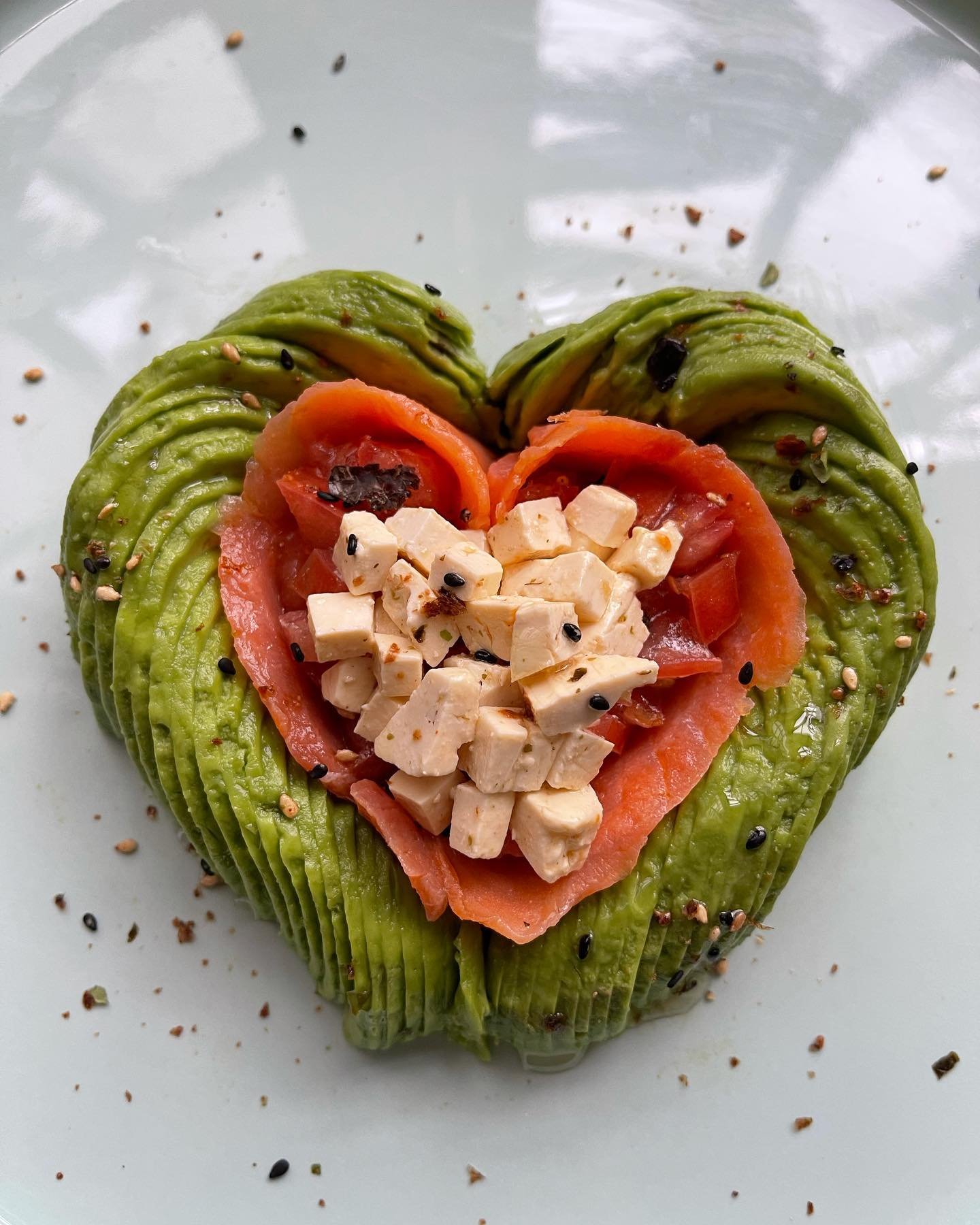 Heart Shape Avocado with Smoked Salmon